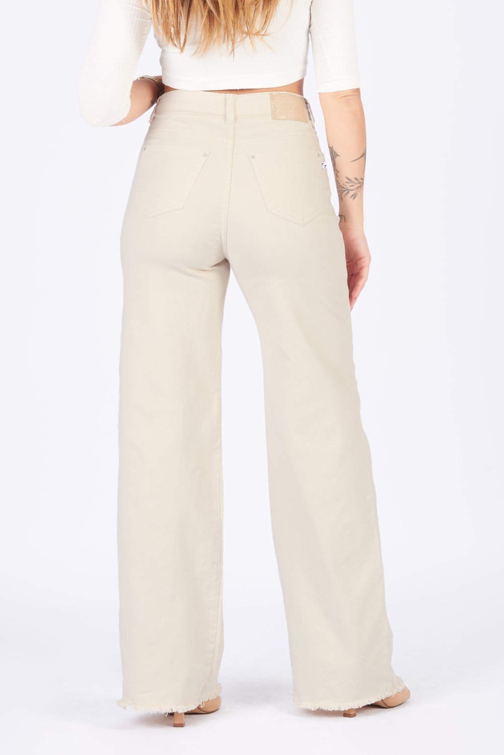 Calça Wide Leg de Sarja - Geração Moderna